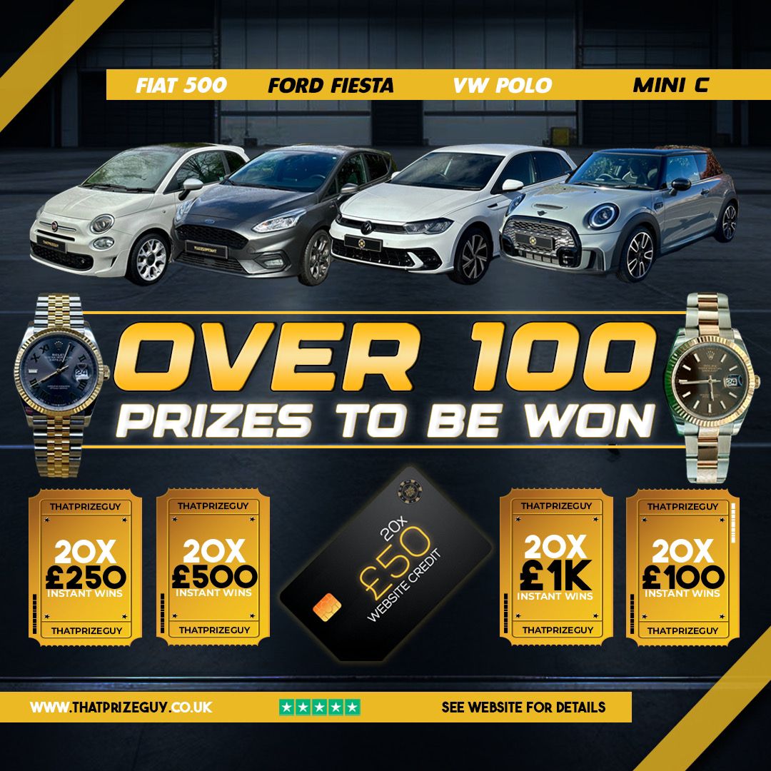 £5000 Main Prize + Cars, Watches & Cash Instant Wins | That Prize Guy